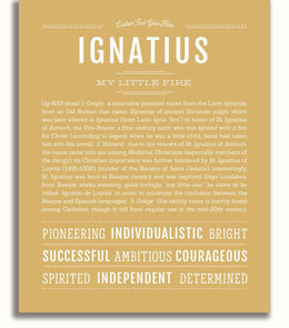 Ignatius Personalized Name Meaning Art Prints – Name Stories