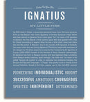 Ignatius Personalized Name Meaning Art Prints – Name Stories