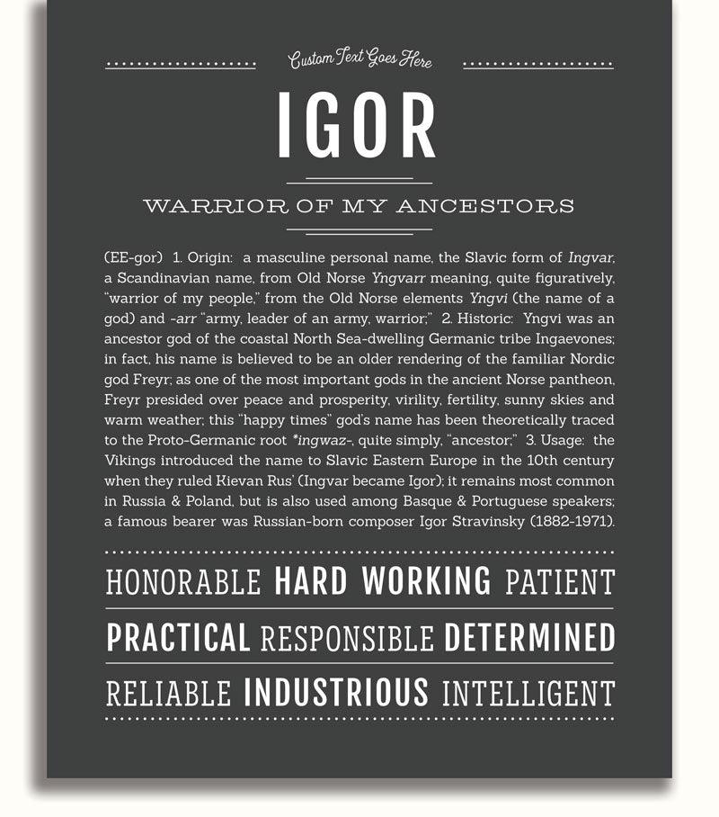 Igor | Name Art Print – Name Stories