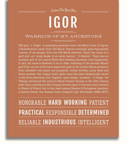 Igor | Name Art Print – Name Stories