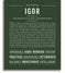Igor Personalized Name Meaning Art Prints – Name Stories