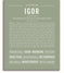 Igor | Name Art Print – Name Stories