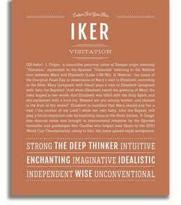 Iker Personalized Name Meaning Art Prints – Name Stories