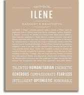 Ilene Personalized Name Meaning Art Prints – Name Stories