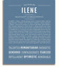 Ilene Personalized Name Meaning Art Prints – Name Stories