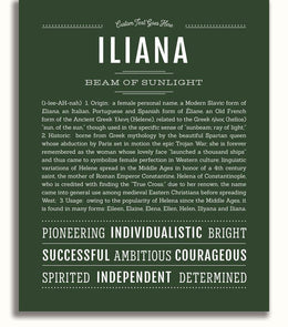 Iliana | Name Art Print – Name Stories