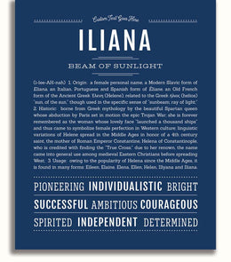 Iliana Personalized Name Meaning Art Prints – Name Stories