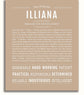 Illiana Personalized Name Meaning Art Prints – Name Stories