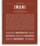 Imani Personalized Name Meaning Art Prints – Name Stories
