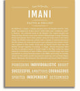 Imani Personalized Name Meaning Art Prints – Name Stories