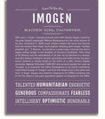 Imogen | Name Art Print – Name Stories