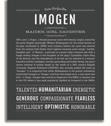 Imogen | Name Art Print – Name Stories