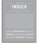 Imogen Personalized Name Meaning Art Prints – Name Stories