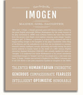 Imogen Personalized Name Meaning Art Prints – Name Stories