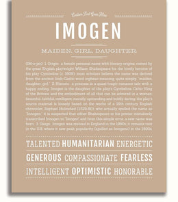 Imogen | Name Art Print – Name Stories