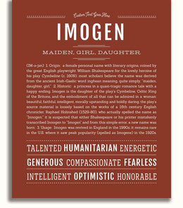 Imogen | Name Art Print – Name Stories