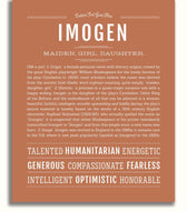 Imogen Personalized Name Meaning Art Prints – Name Stories
