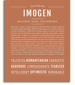 Imogen | Name Art Print – Name Stories
