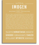 Imogen Personalized Name Meaning Art Prints – Name Stories