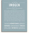 Imogen Personalized Name Meaning Art Prints – Name Stories