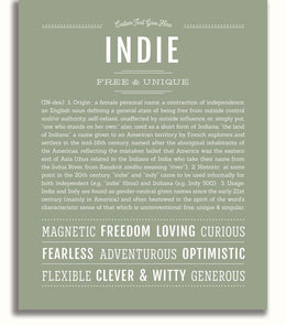 Indie | Name Art Print – Name Stories