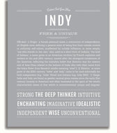 Indy (female) | Name Art Print – Name Stories