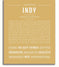 Indy Personalized Name Meaning Art Prints – Name Stories