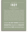 Indy Personalized Name Meaning Art Prints – Name Stories