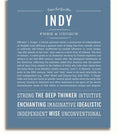 Indy (female) | Name Art Print – Name Stories