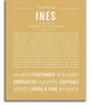 Ines Personalized Name Meaning Art Prints – Name Stories