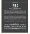 Inez Personalized Name Meaning Art Prints – Name Stories