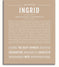 Ingrid | Name Art Print – Name Stories