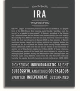 Ira Personalized Name Meaning Art Prints – Name Stories
