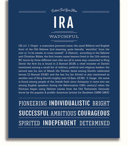Ira | Name Art Print – Name Stories