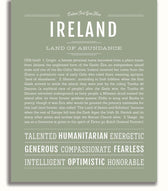Ireland Personalized Name Meaning Art Prints – Name Stories