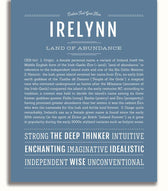 Irelynn Personalized Name Meaning Art Prints – Name Stories