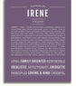 Irene Personalized Name Meaning Art Prints – Name Stories