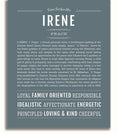 Irene Personalized Name Meaning Art Prints – Name Stories