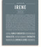Irene Personalized Name Meaning Art Prints – Name Stories