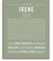 Irene Personalized Name Meaning Art Prints – Name Stories