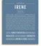 Irene Personalized Name Meaning Art Prints – Name Stories