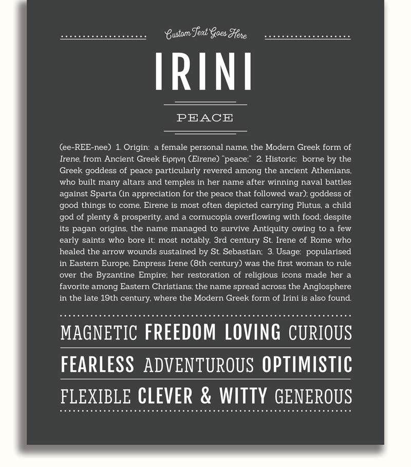 Irini | Name Art Print – Name Stories