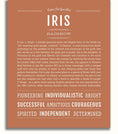 Iris Personalized Name Meaning Art Prints – Name Stories
