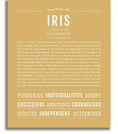 Iris Personalized Name Meaning Art Prints – Name Stories