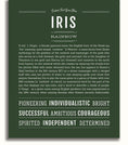 Iris Personalized Name Meaning Art Prints – Name Stories