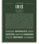 Iris Personalized Name Meaning Art Prints – Name Stories