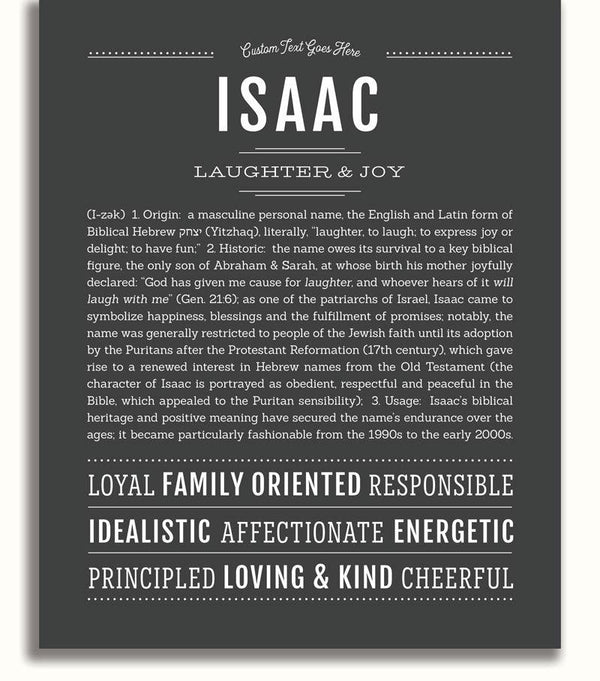 Isaac | Name Art Print - Personalized Custom Gifts – Name Stories