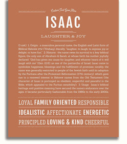Isaac Personalized Name Meaning Art Prints – Name Stories
