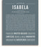 Isabela | Name Art Print – Name Stories