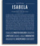 Isabela Personalized Name Meaning Art Prints – Name Stories